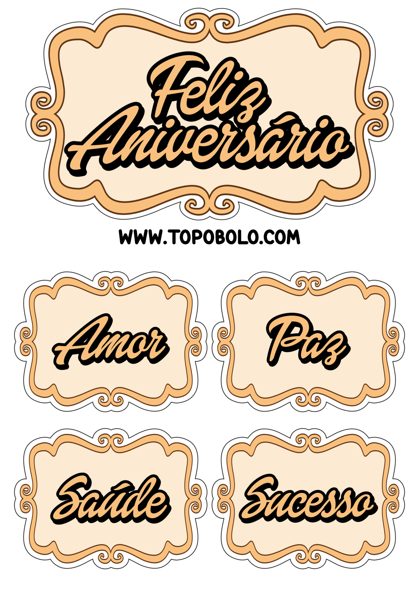 Feliz Aniversário Topo De Bolo Para Imprimir Verde Claro Com Corações Png