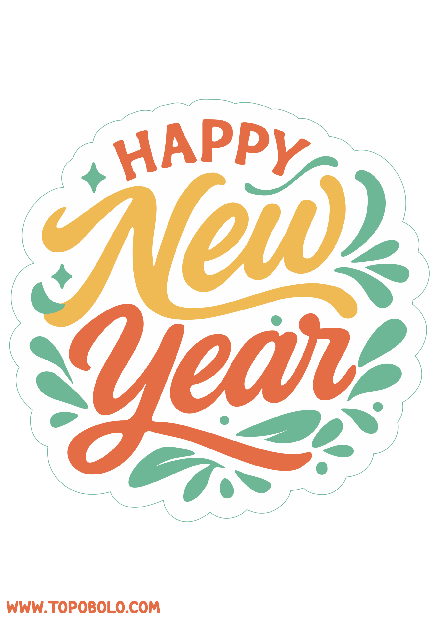 Happy New Year 2026 free logo printable transparent background png